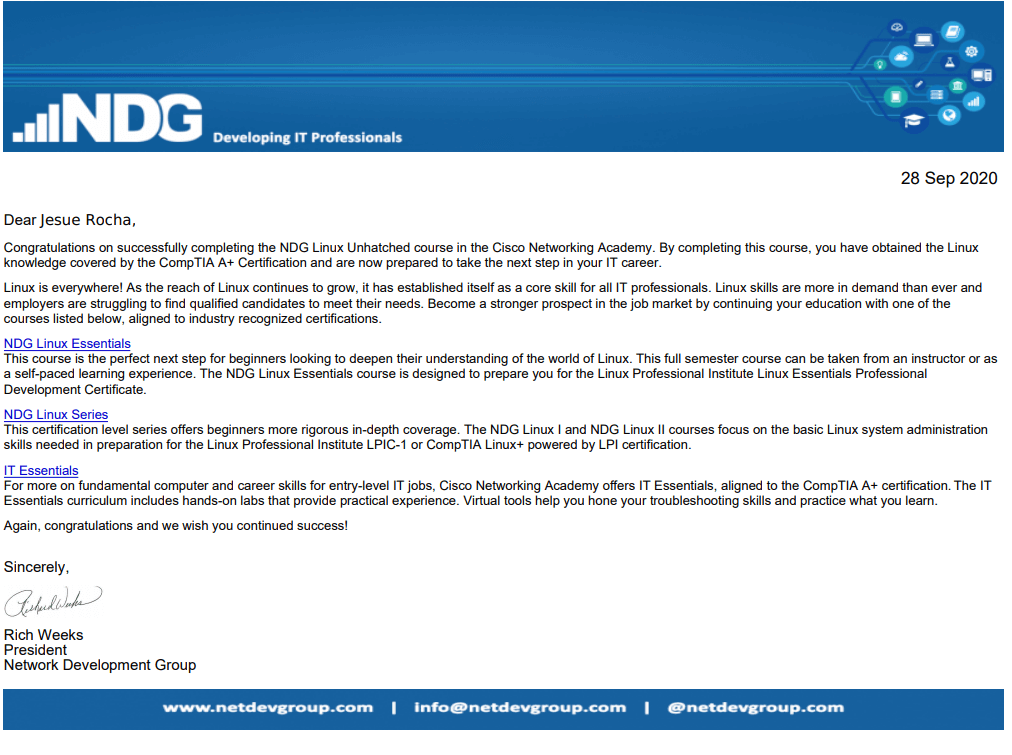 Netacad: NDG's Linux Unhatched and Linux Essentials review - JR's Misfire Code